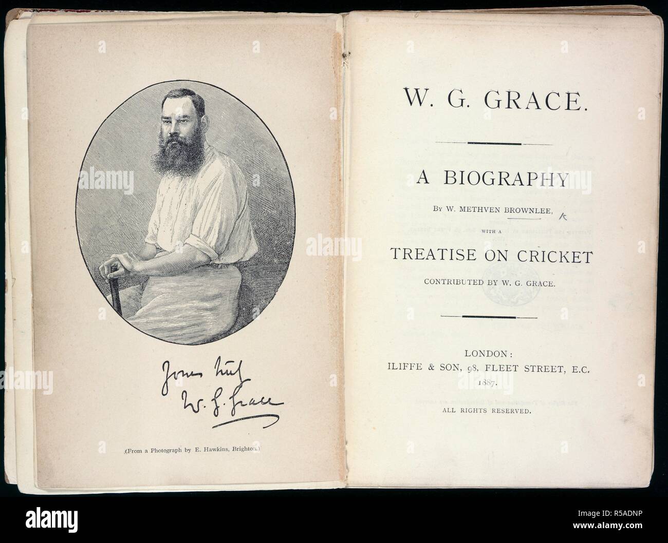 Portrait of W.G. Grace the cricketer, and title page. W. G. Grace. A ...