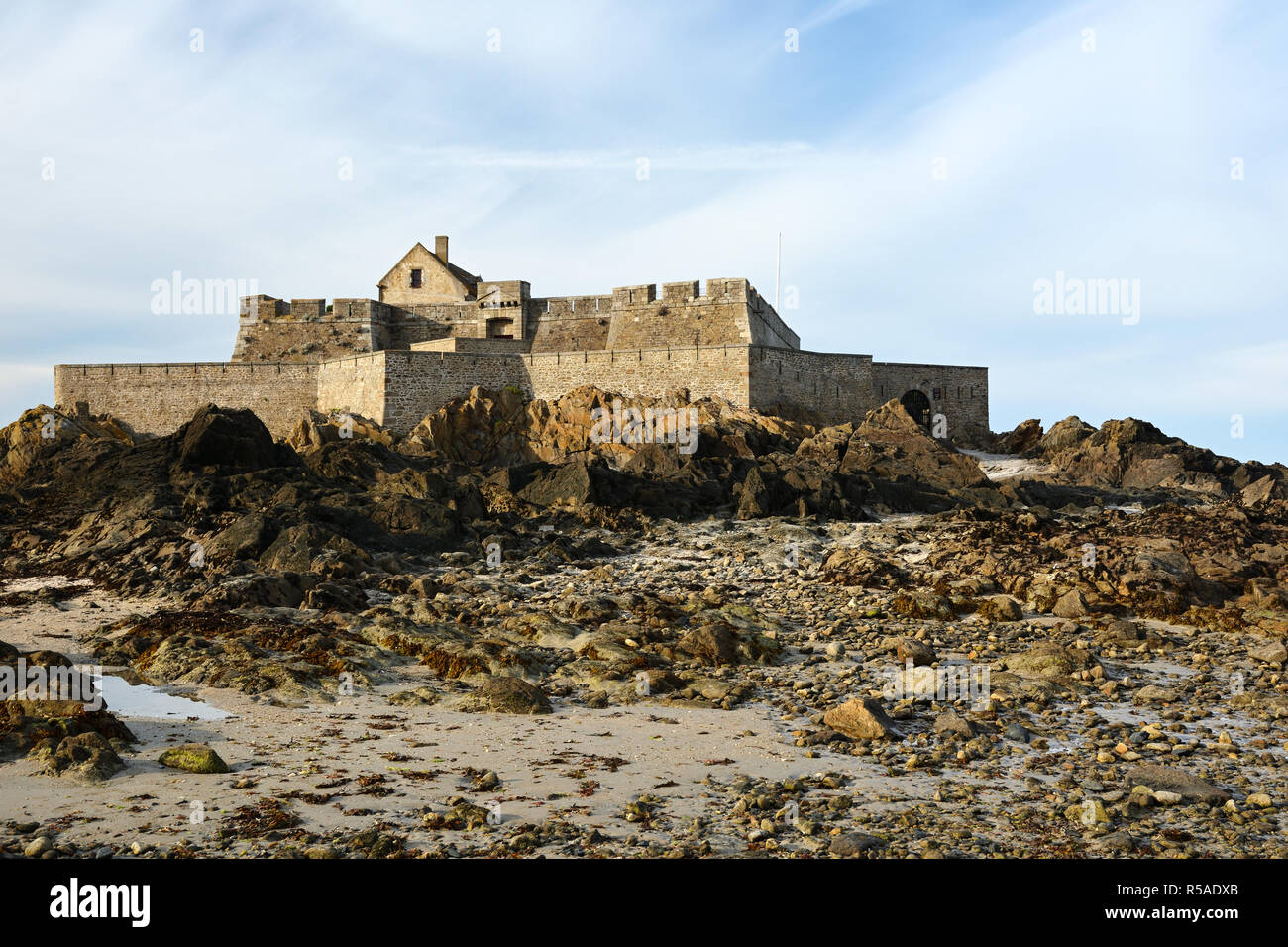 Fortress "Fort National" in Saint-Malo in Brittany, France Stock Photo ...