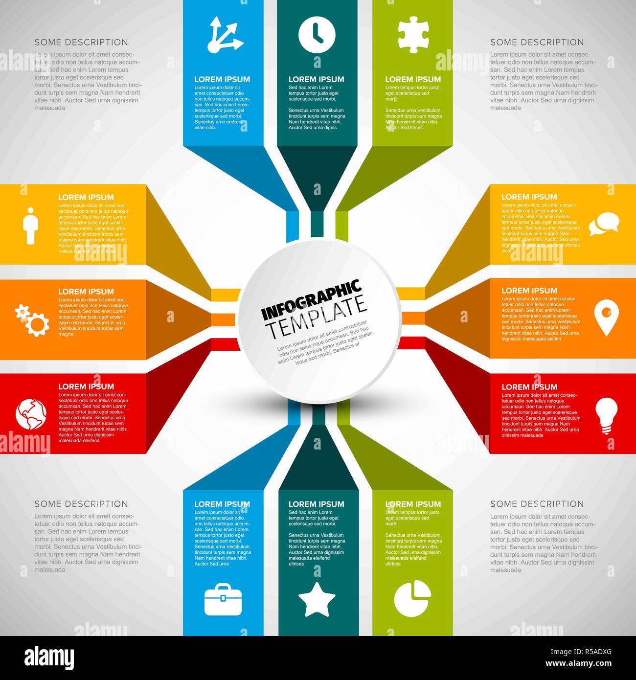 Vector multipurpose Infographic template made from circle and content ...