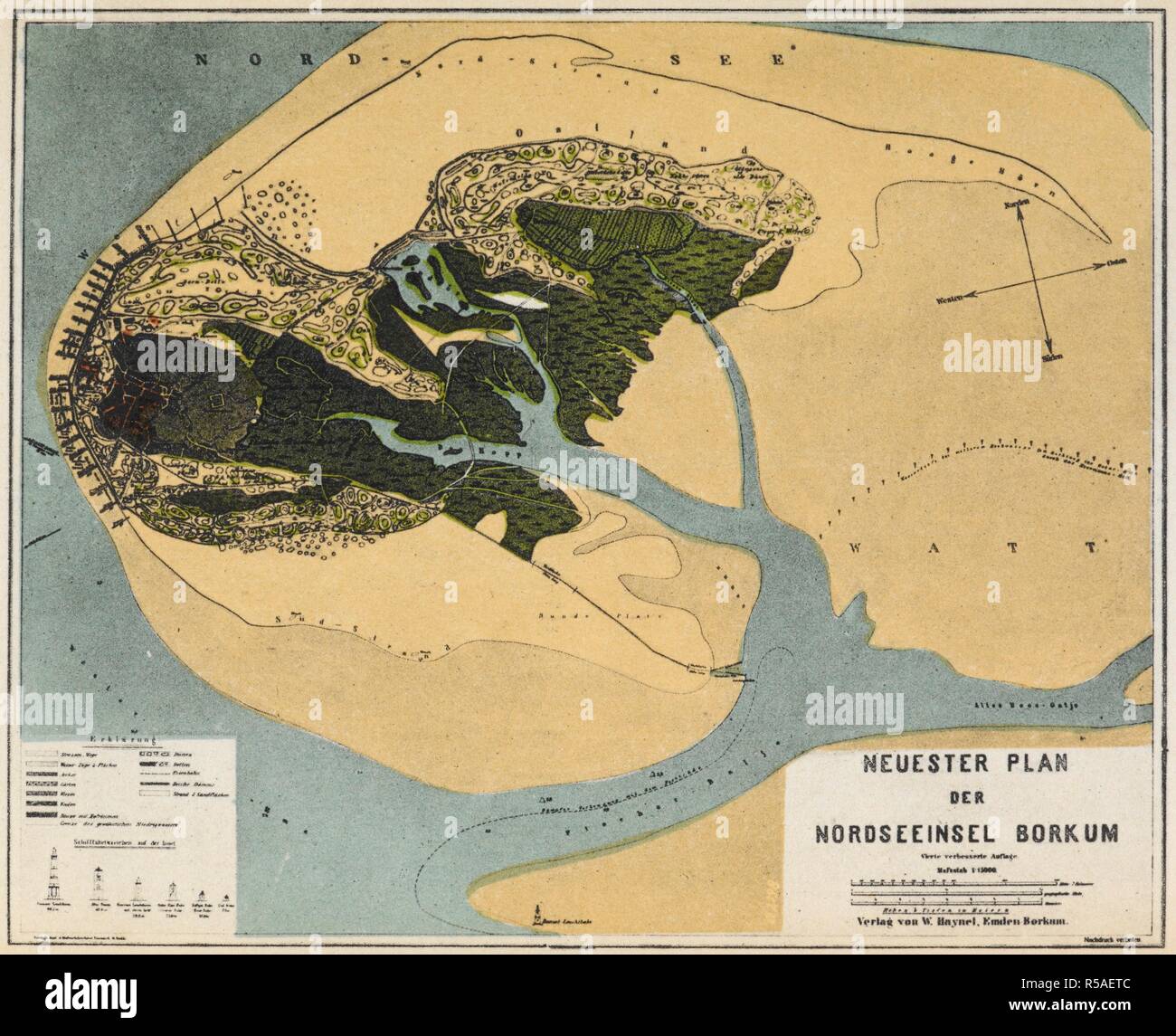 Borkum map hi-res stock photography and images - Alamy
