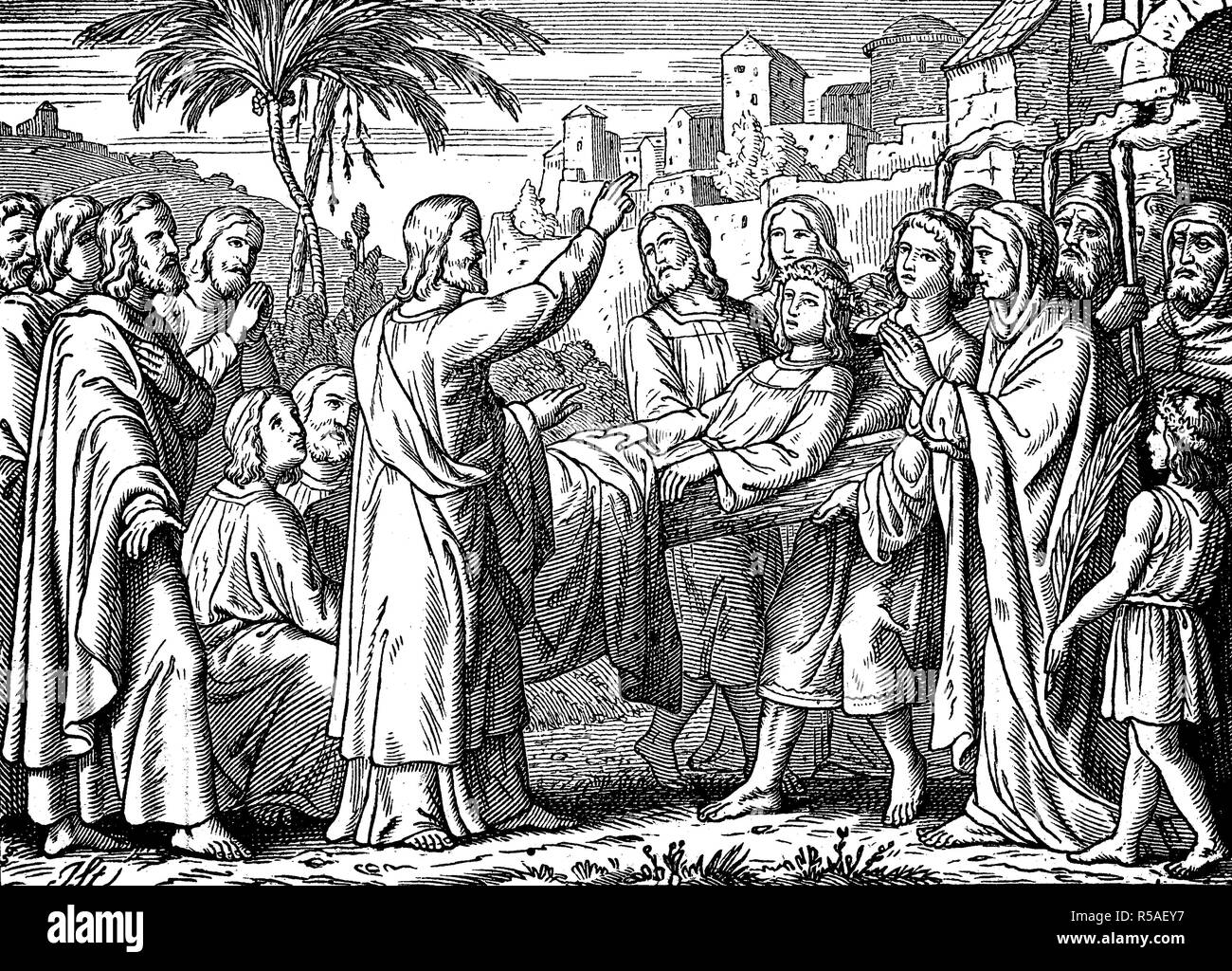 Jesus raised Black and White Stock Photos & Images - Alamy