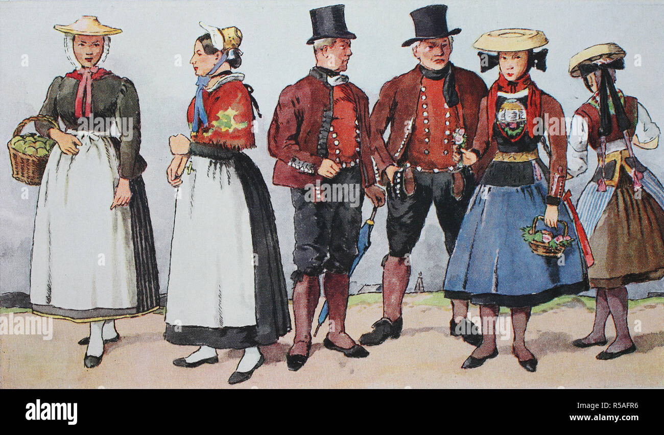 Traditional German Clothing Illustration