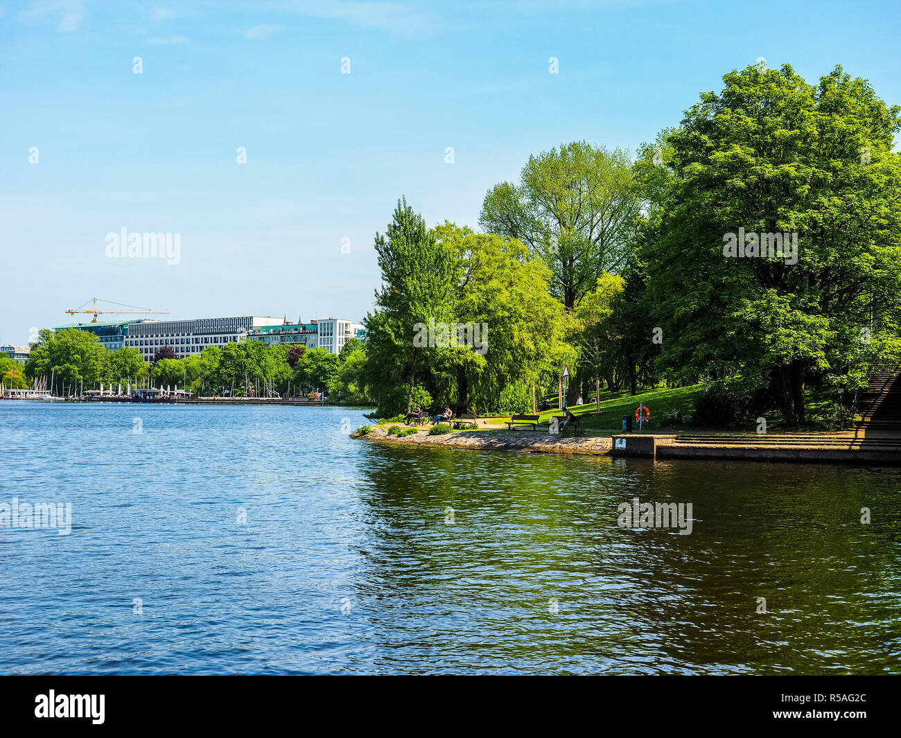 Aussenalster (Outer Alster lake) in Hamburg hdr Stock Photo - Alamy