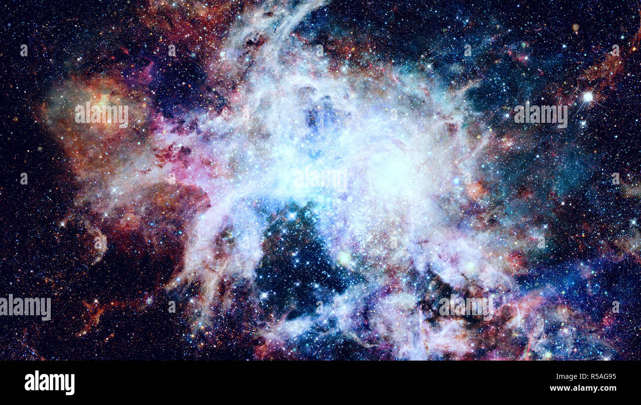 Nebula and stars in deep space. Bursting galaxy. Elements of this image ...