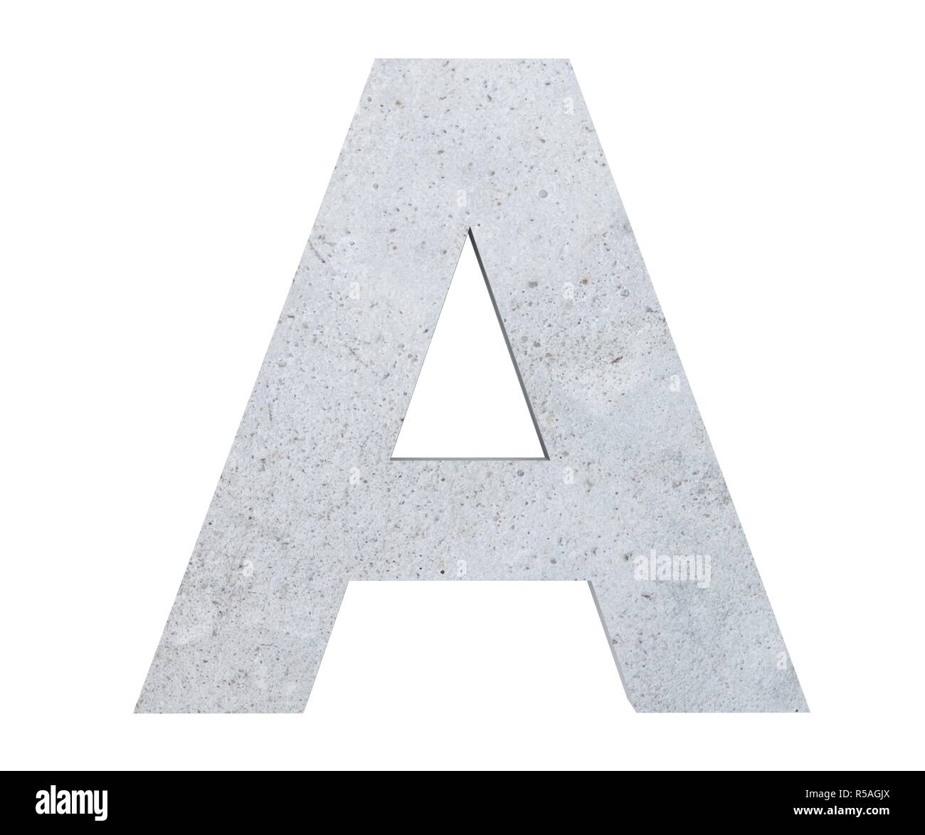 Concrete Capital Letter - A isolated on white background. 3D render ...