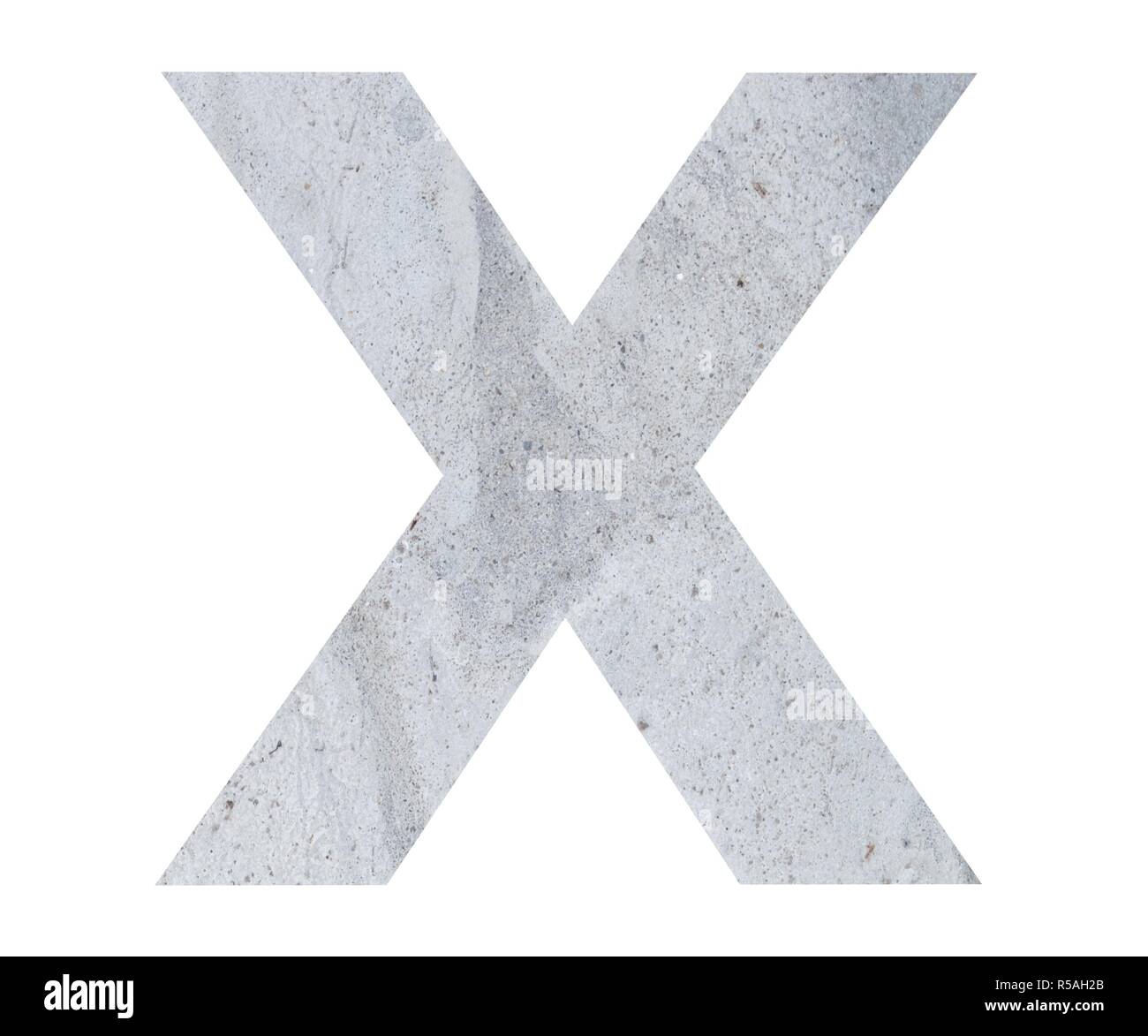 Concrete Capital Letter - X isolated on white background. 3D render ...