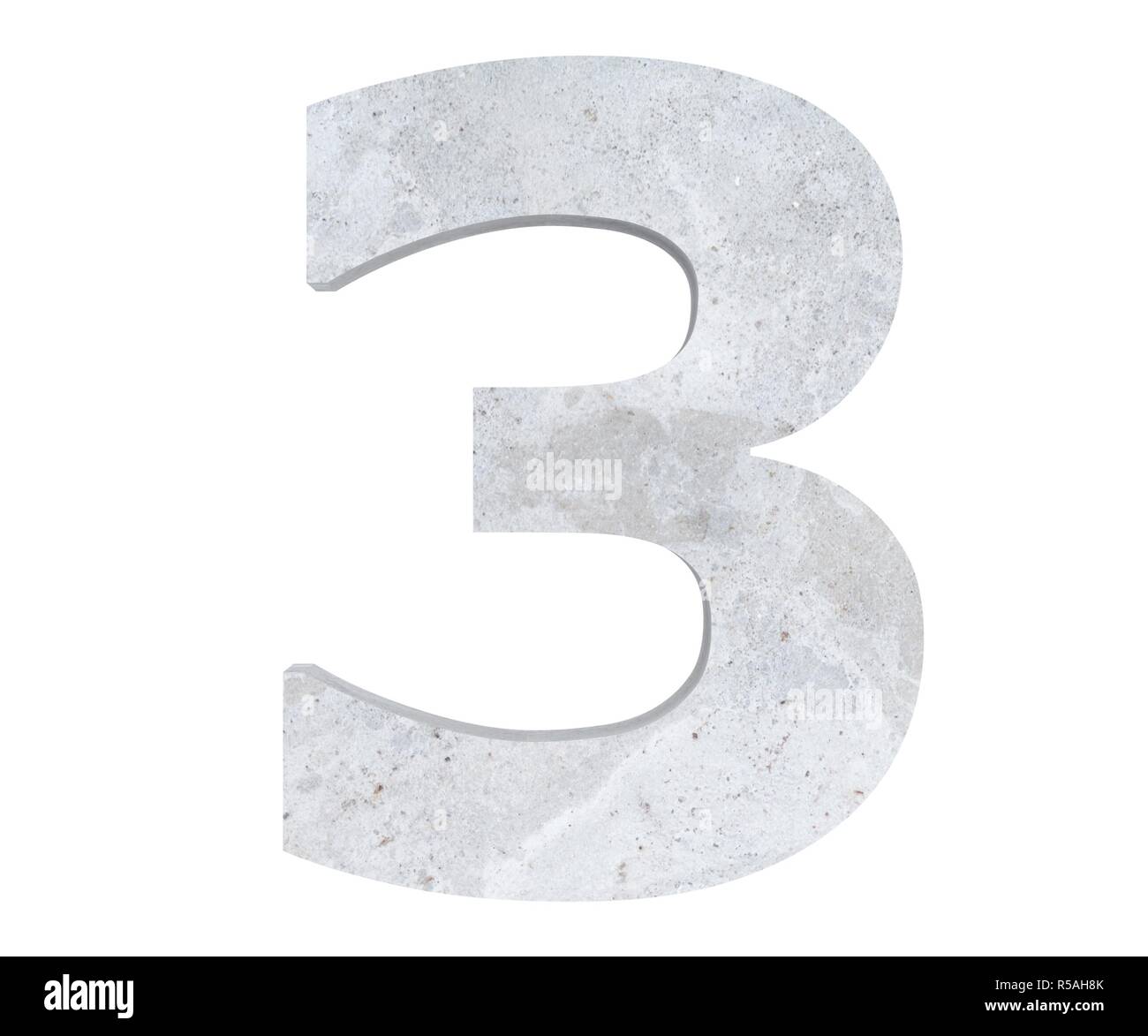 3D rendering concrete number 3 three. 3D render Illustration Stock ...