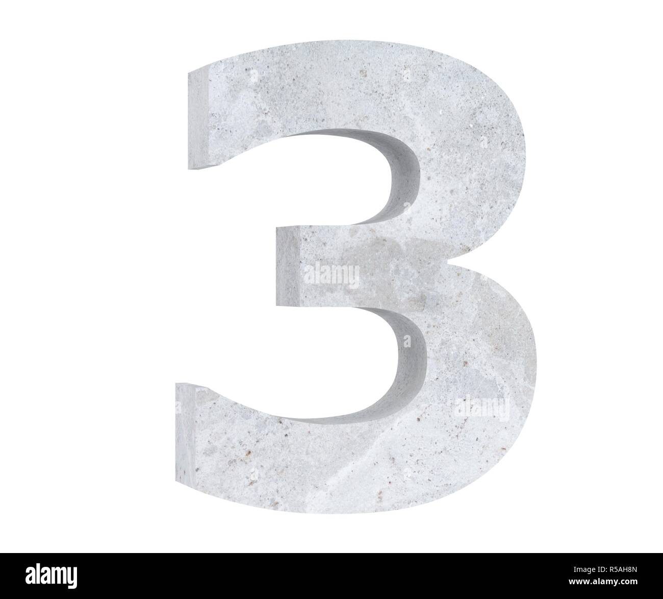 3D rendering concrete number 3 three. 3D render Illustration Stock ...