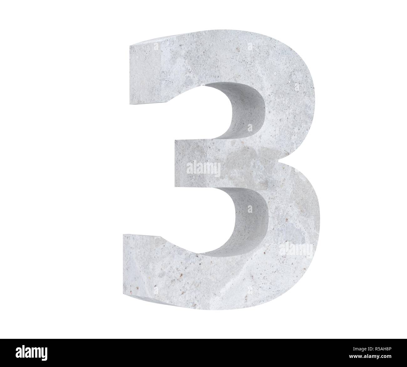 3D rendering concrete number 3 three. 3D render Illustration Stock ...
