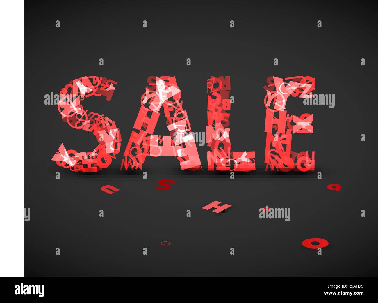 Vector red sale label made from various letters Stock Vector Image ...