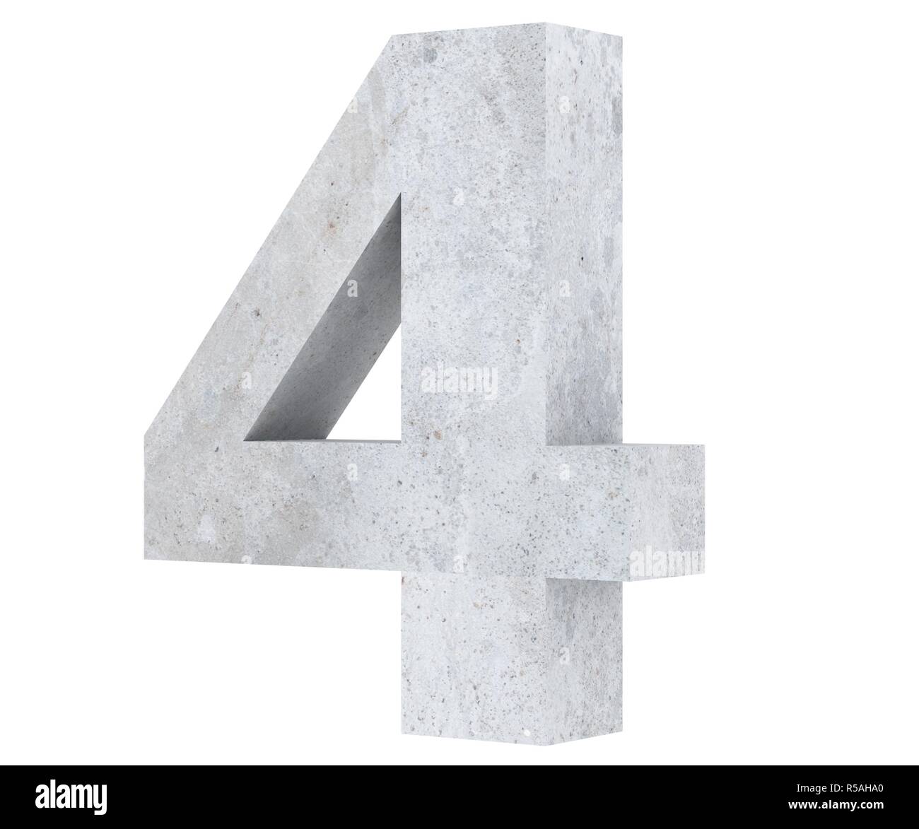 3D rendering concrete number 4 four. 3D render Illustration Stock Photo ...