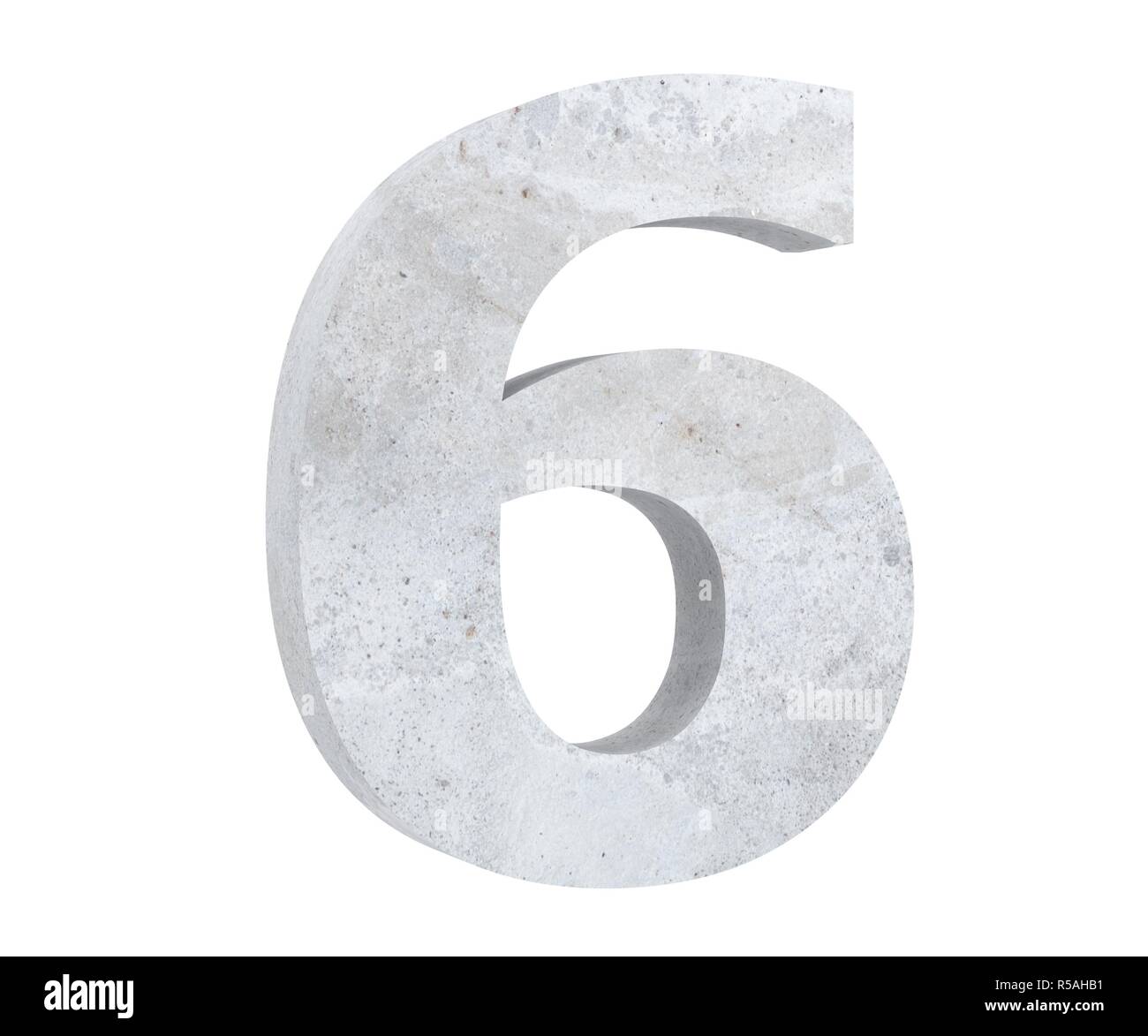 3D rendering concrete number 6 six. 3D render Illustration Stock Photo ...
