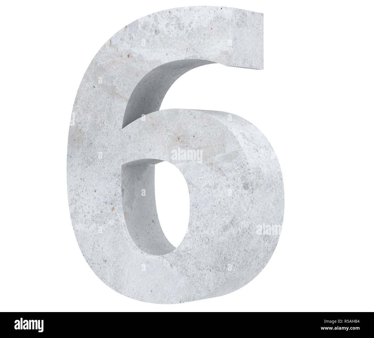 3D rendering concrete number 6 six. 3D render Illustration Stock Photo ...