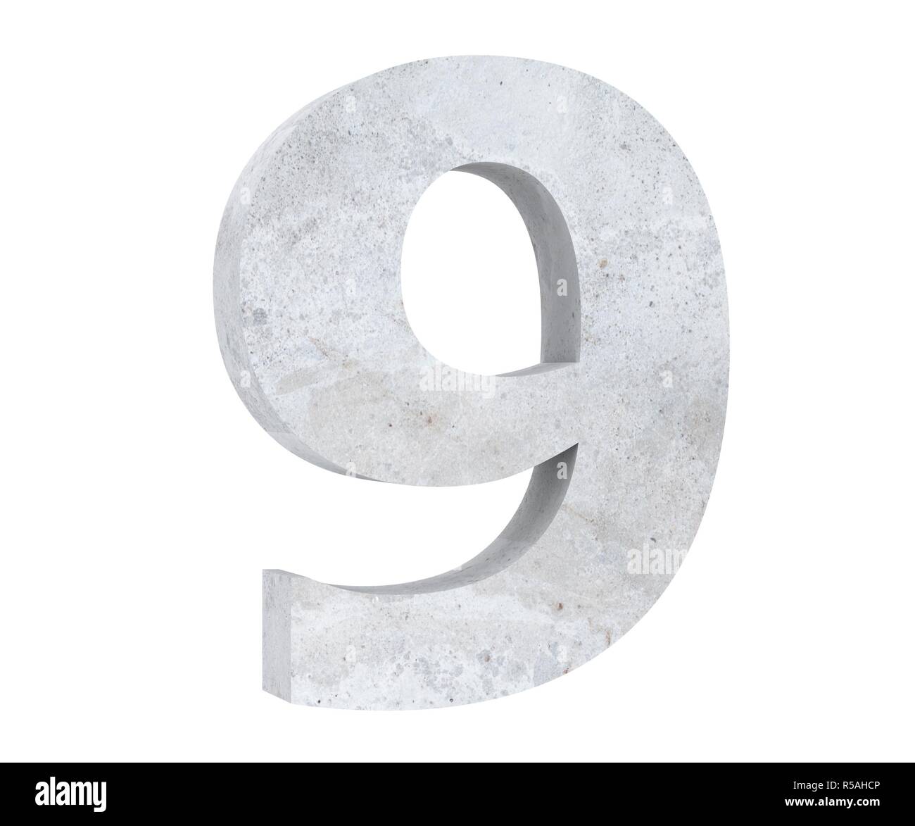 3D rendering concrete number 9 nine. 3D render Illustration Stock Photo ...