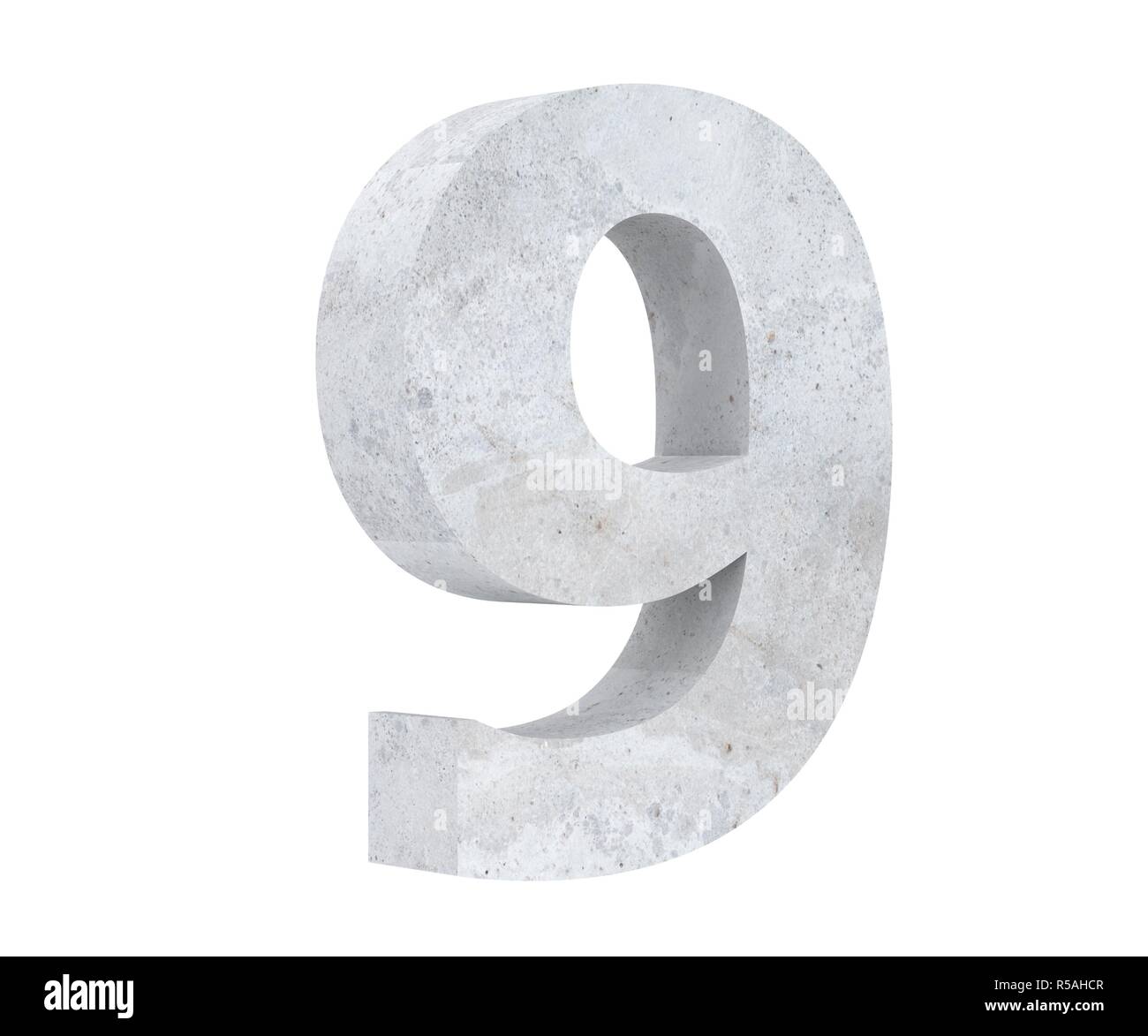 3D rendering concrete number 9 nine. 3D render Illustration Stock Photo ...