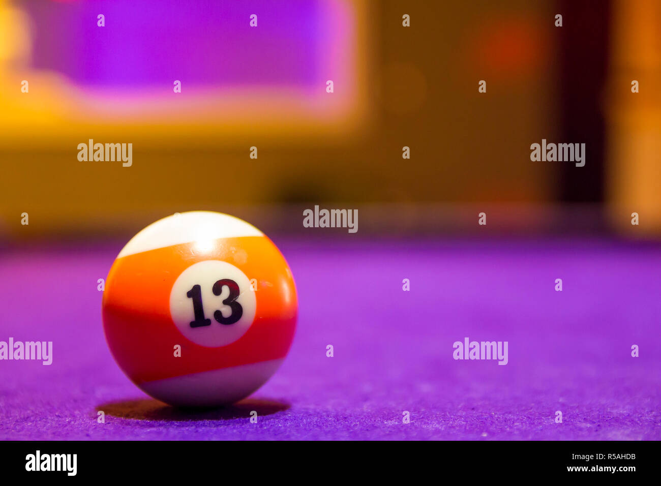 Billiard balls in a pool table Stock Photo - Alamy