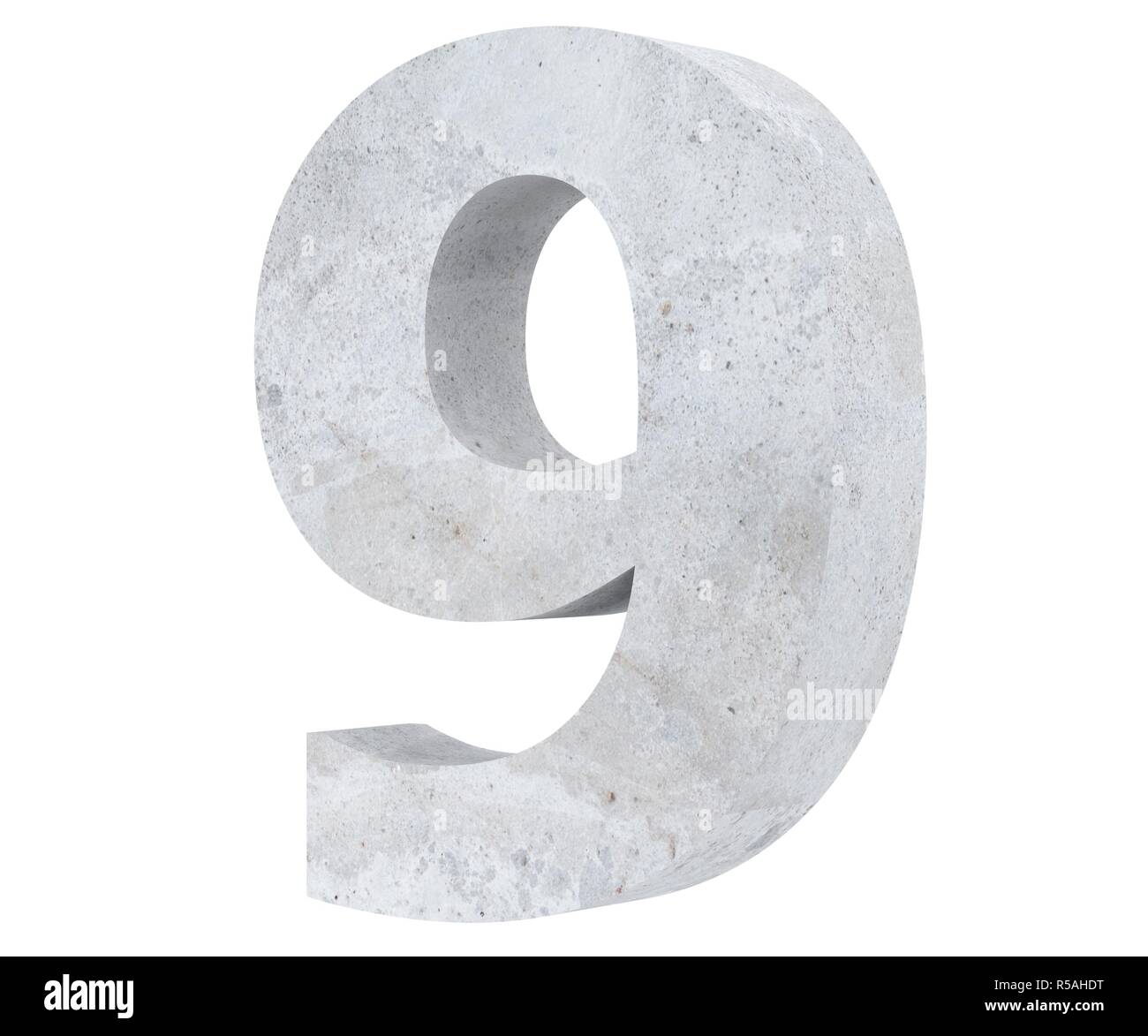 3D rendering concrete number 9 nine. 3D render Illustration Stock Photo ...
