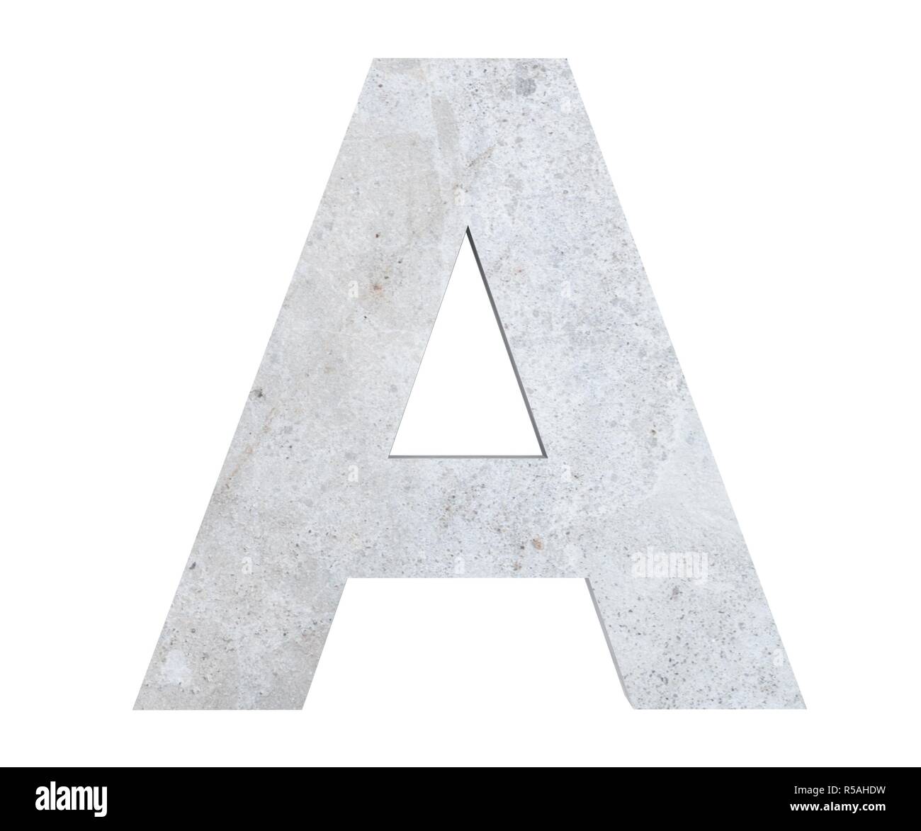 Concrete Capital Letter - A isolated on white background. 3D render ...
