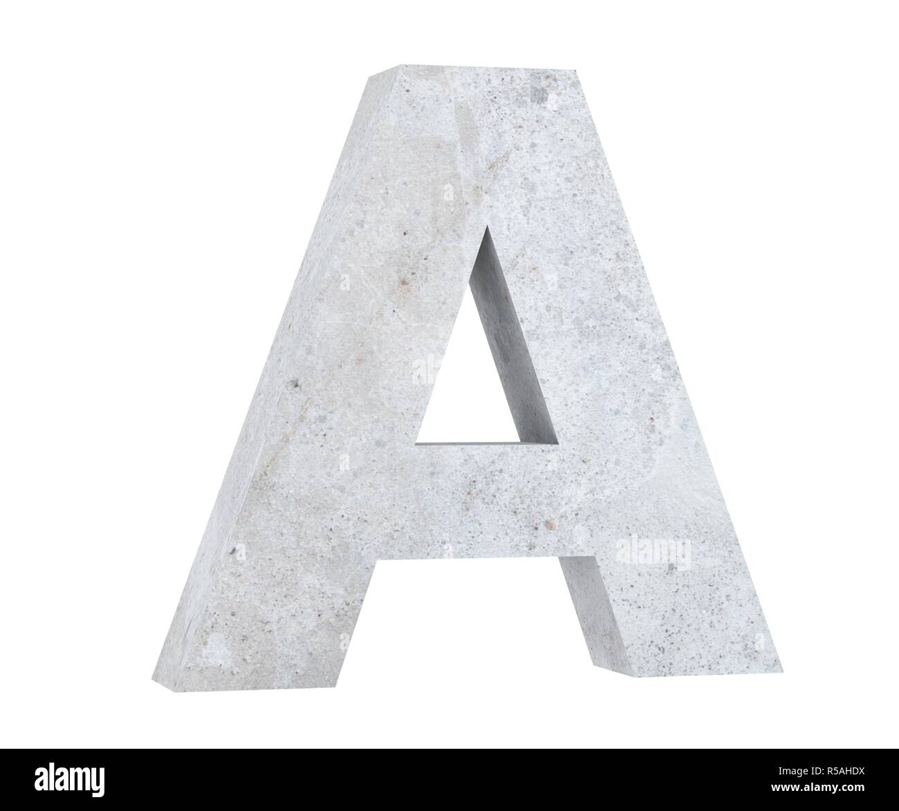 Concrete Capital Letter - A isolated on white background. 3D render ...
