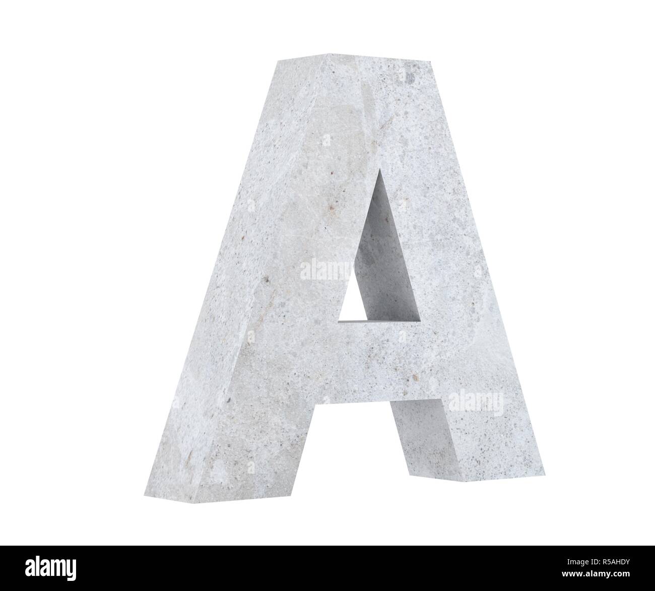 Concrete Capital Letter - A isolated on white background. 3D render ...
