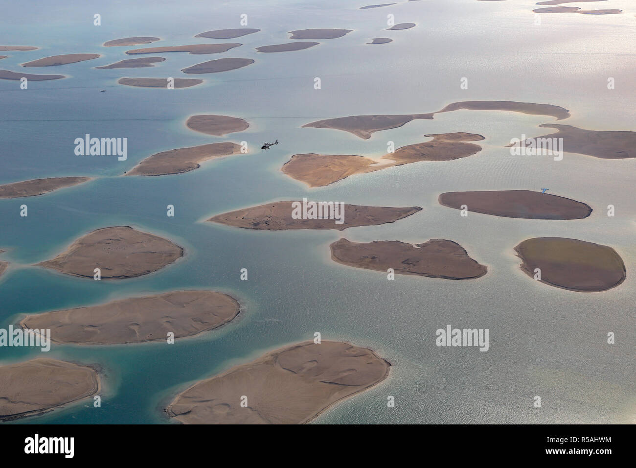 Aerial view world islands dubai hi-res stock photography and images - Alamy