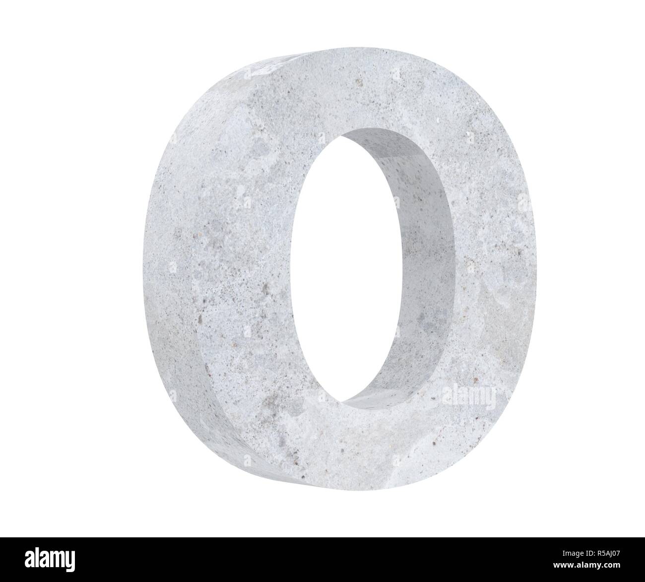 Concrete Capital Letter - O isolated on white background. 3D render ...