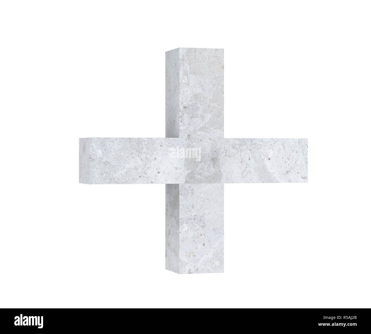 3D rendering concrete symbol - plus. 3D render Illustration Stock Photo ...