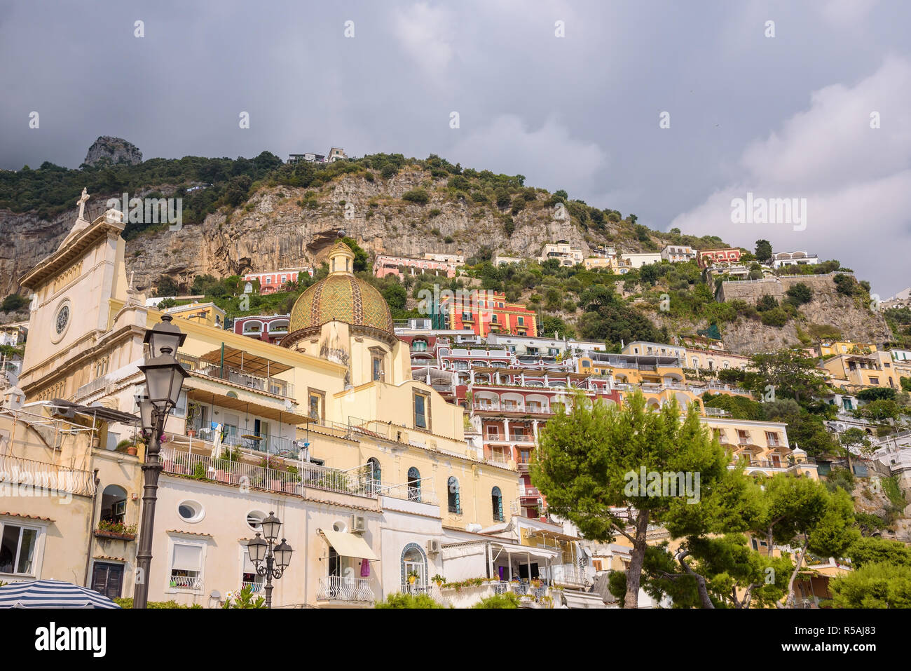 buildings of positano town in italy Stock Photo - Alamy