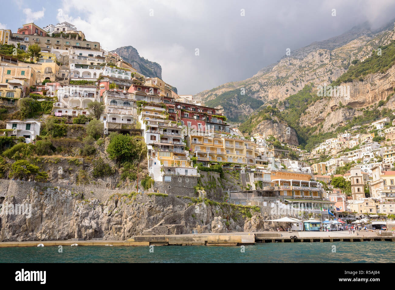 buildings of positano town in italy Stock Photo - Alamy