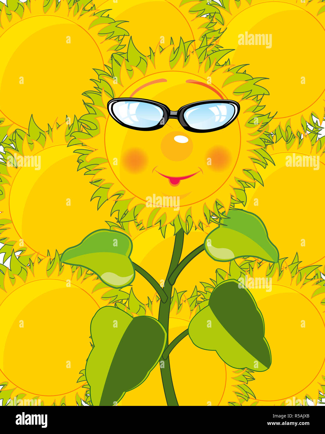 Cartoon sunflower hi-res stock photography and images - Alamy