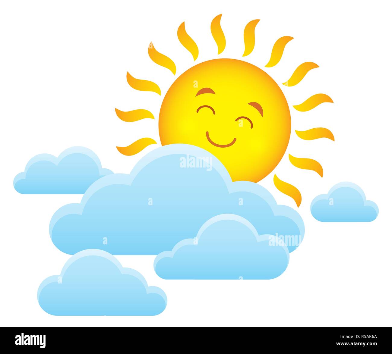 Happy sleeping sun theme image 1 Stock Photo - Alamy