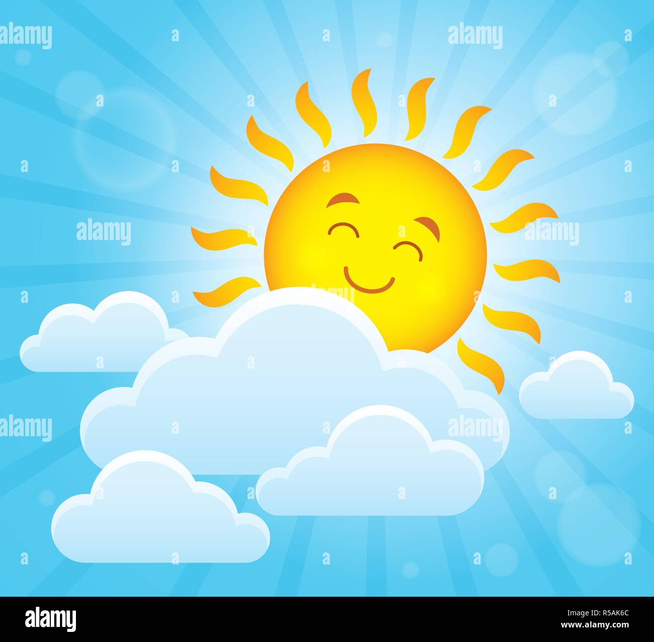Happy sleeping sun theme image 2 Stock Photo - Alamy