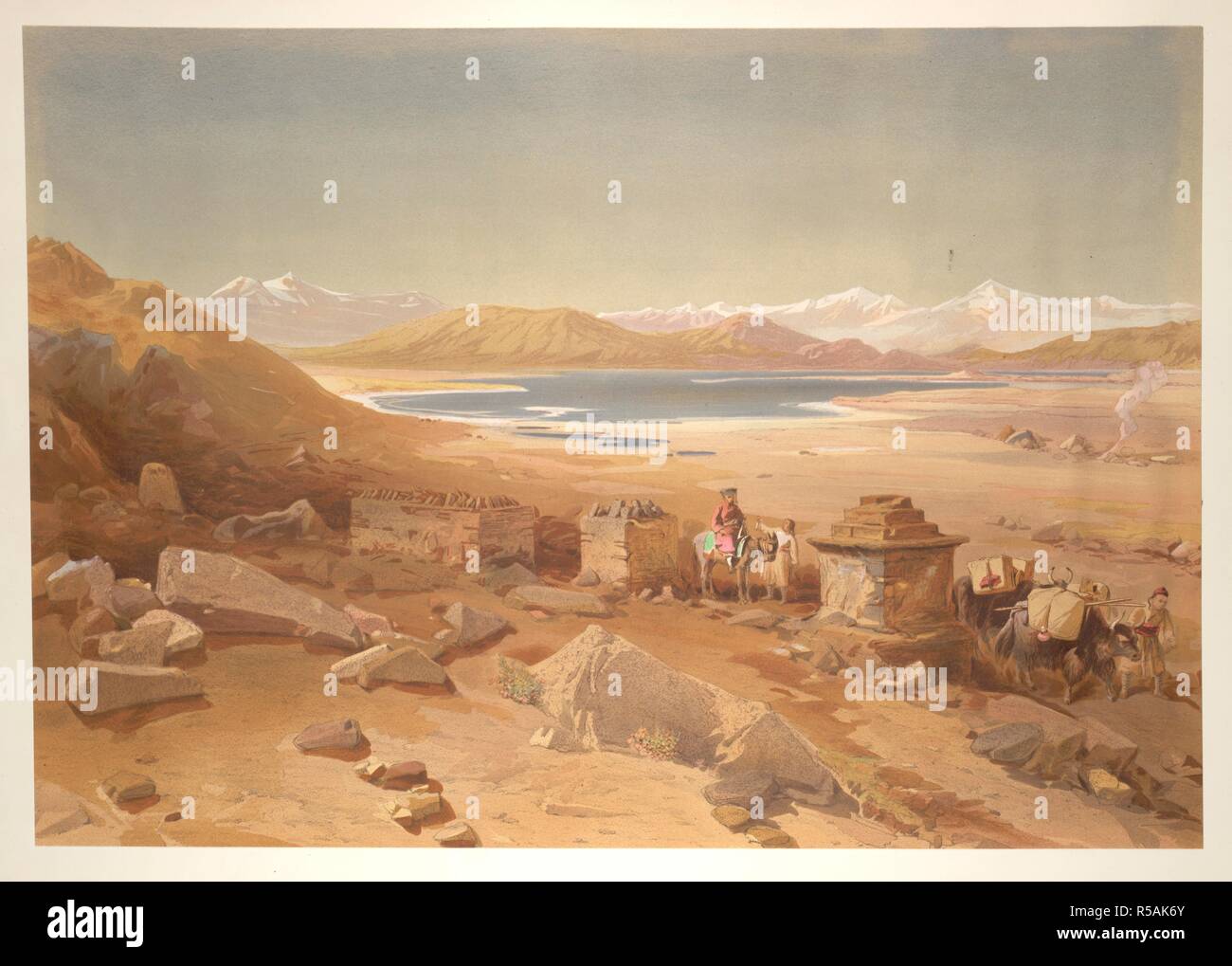 Salt Lake, Thibet. There are hundreds of salt lakes in the northern ...
