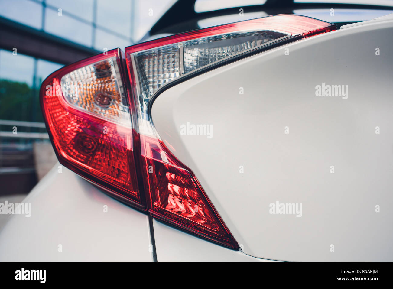 Led car headlight close-up. New modern vehicle detail light Stock Photo ...