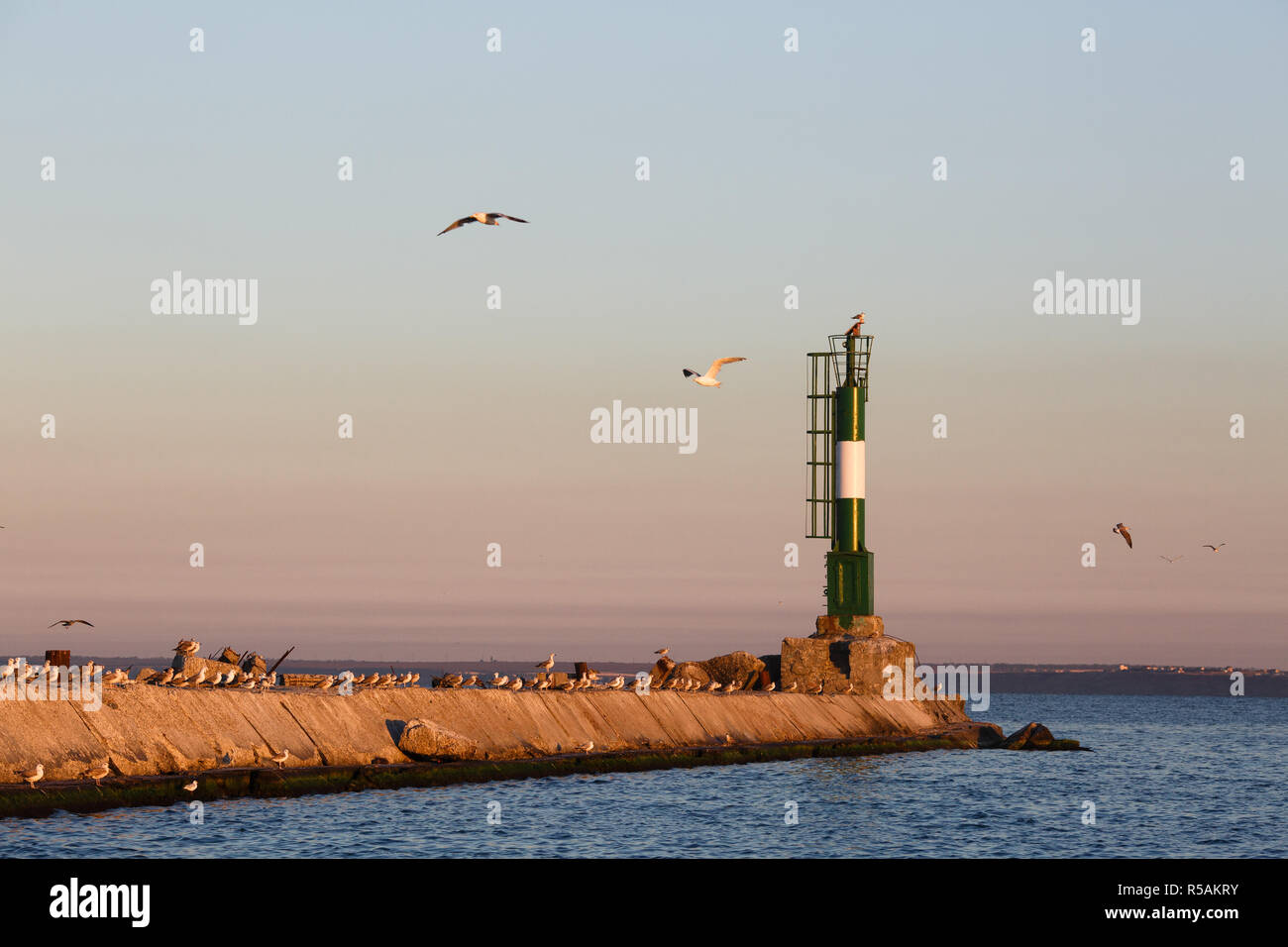 Beacon near port in the Azov Sea, Berdiansk ,Ukraine Stock Photo - Alamy