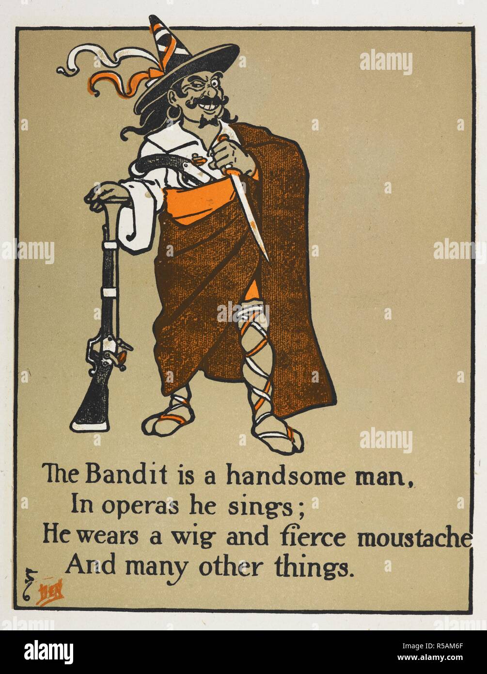 A bandit. Colour illustration for a children's book. Father Goose: his ...