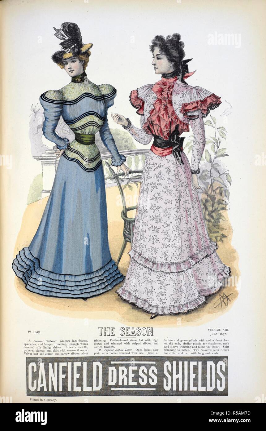 1. Summer costume. 2. Figured Batiste dress. London, England : 1897 ...