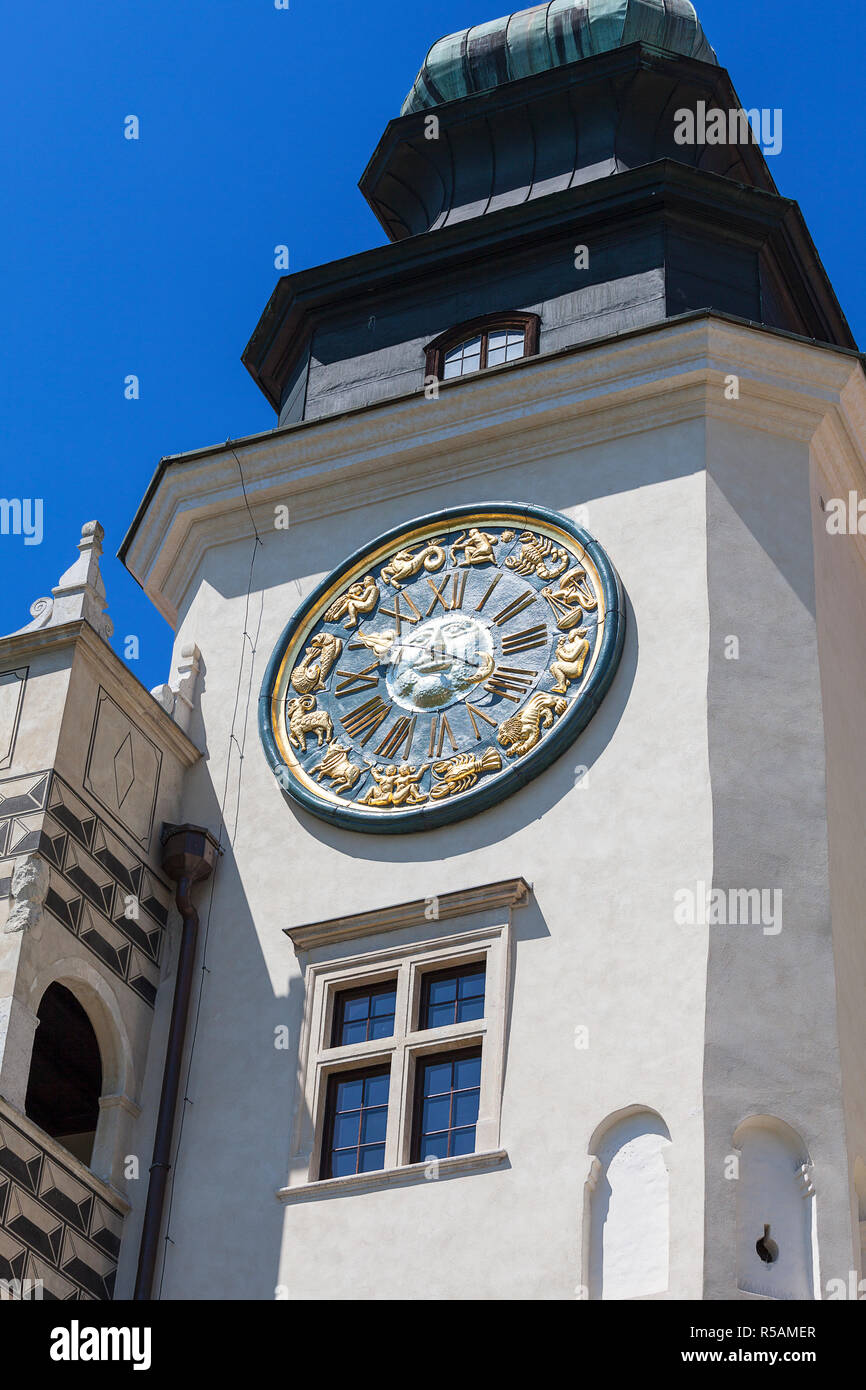 14th century defense Castle Pieskowa Skala ,clock tower ,near Krakow ...