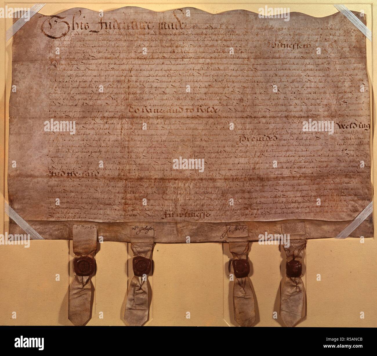 Mortgage deed of Shakespeare. Blackfriars mortgage-deed. England; 1613 ...