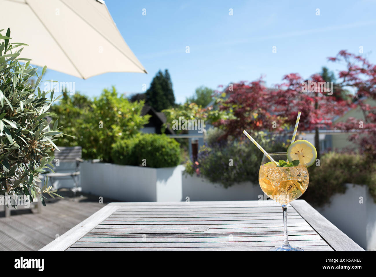summer drink on a terrace Stock Photo - Alamy