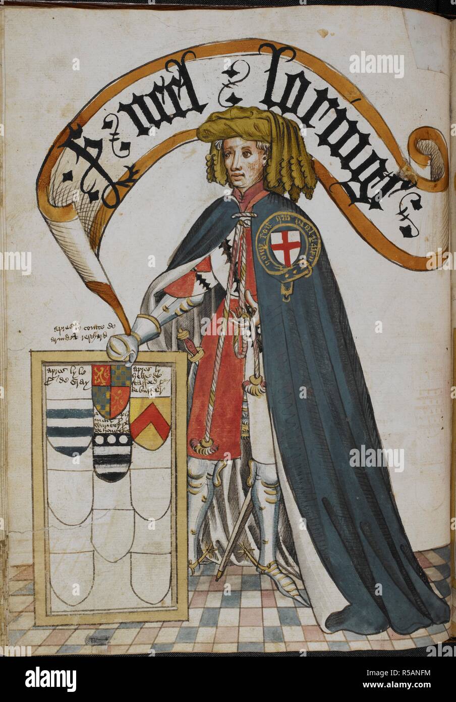 Sir Niel Lorying , of the Order of the Garter, wearing a blue Garter ...