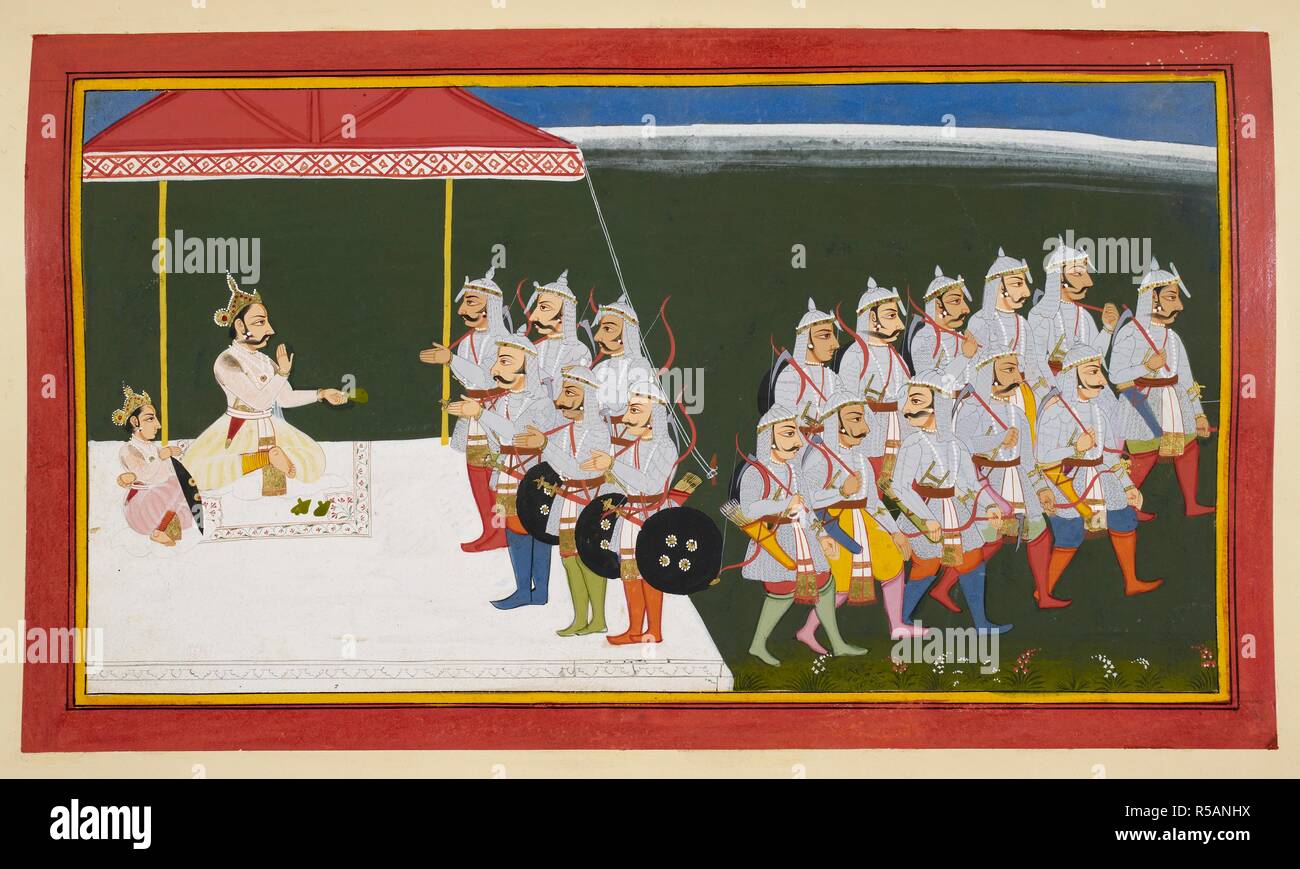 The sons search for the horse. Ramayana, Bala Kanda. Udaipur, 1712 ...