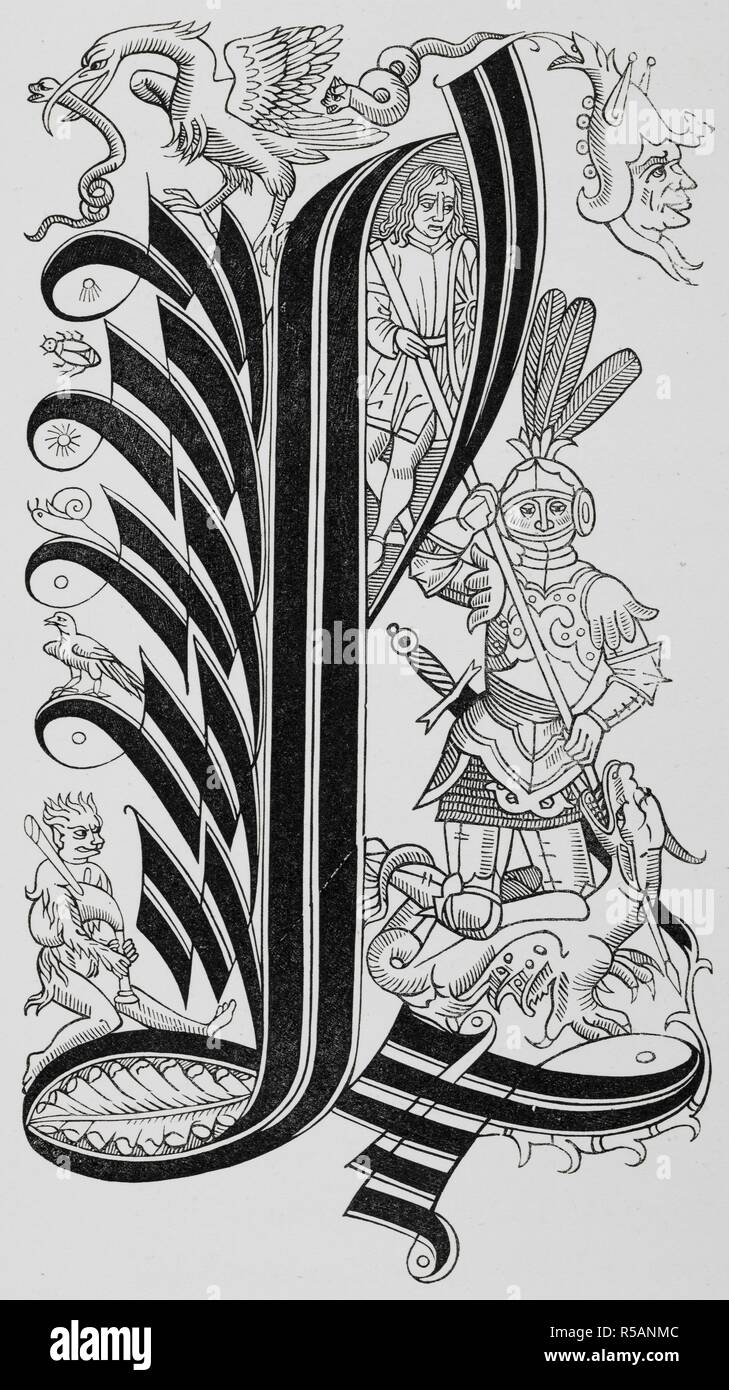 Knight defeating demon hi-res stock photography and images - Alamy