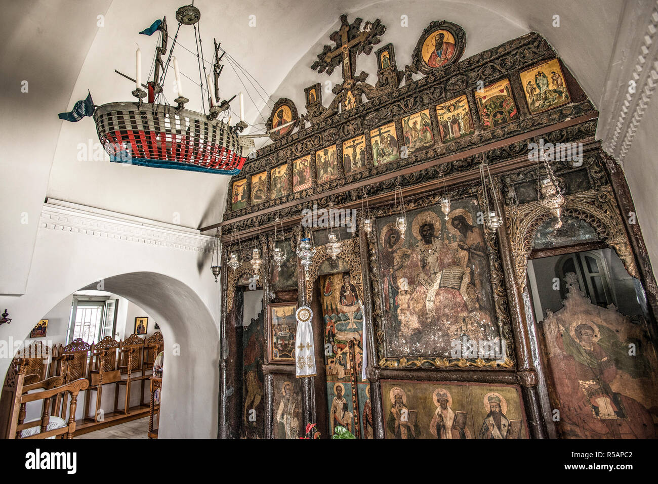 Greece. Sifnos island. Chrysopigi Monastery. Icons Stock Photo - Alamy
