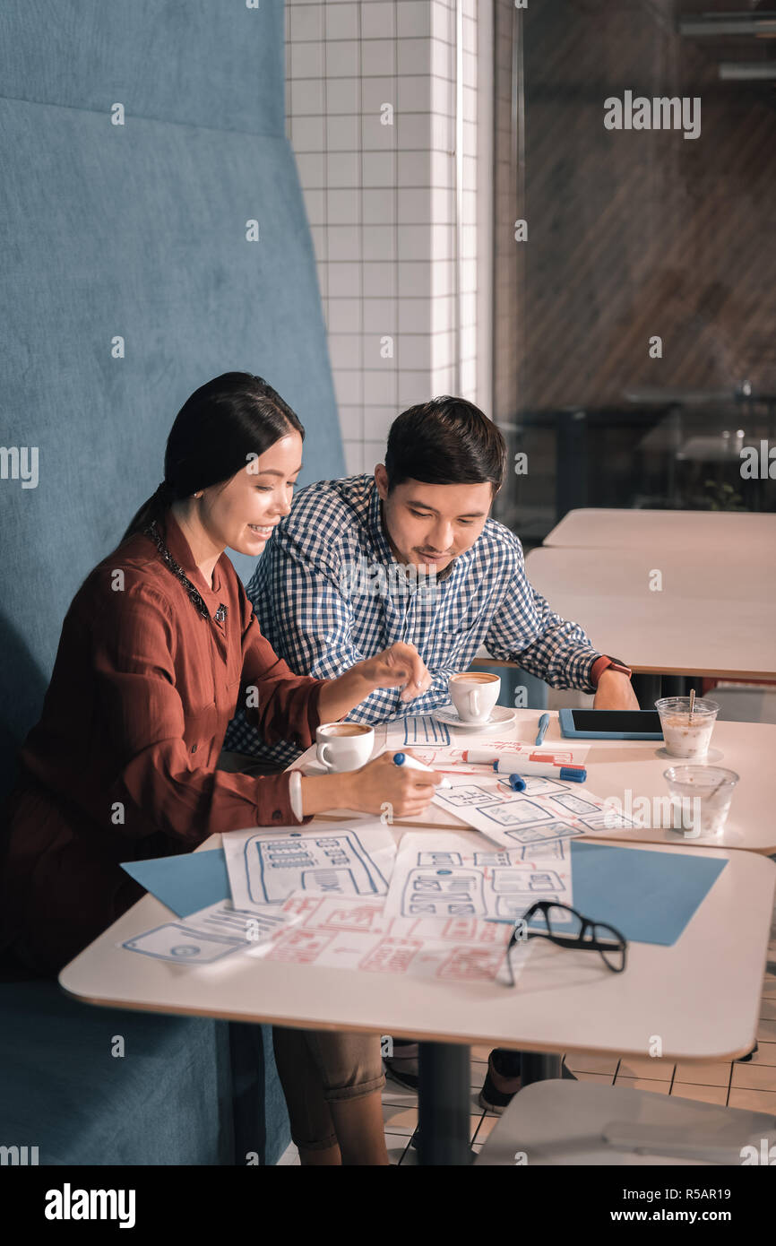 Couple meet cafeteria hi-res stock photography and images - Alamy
