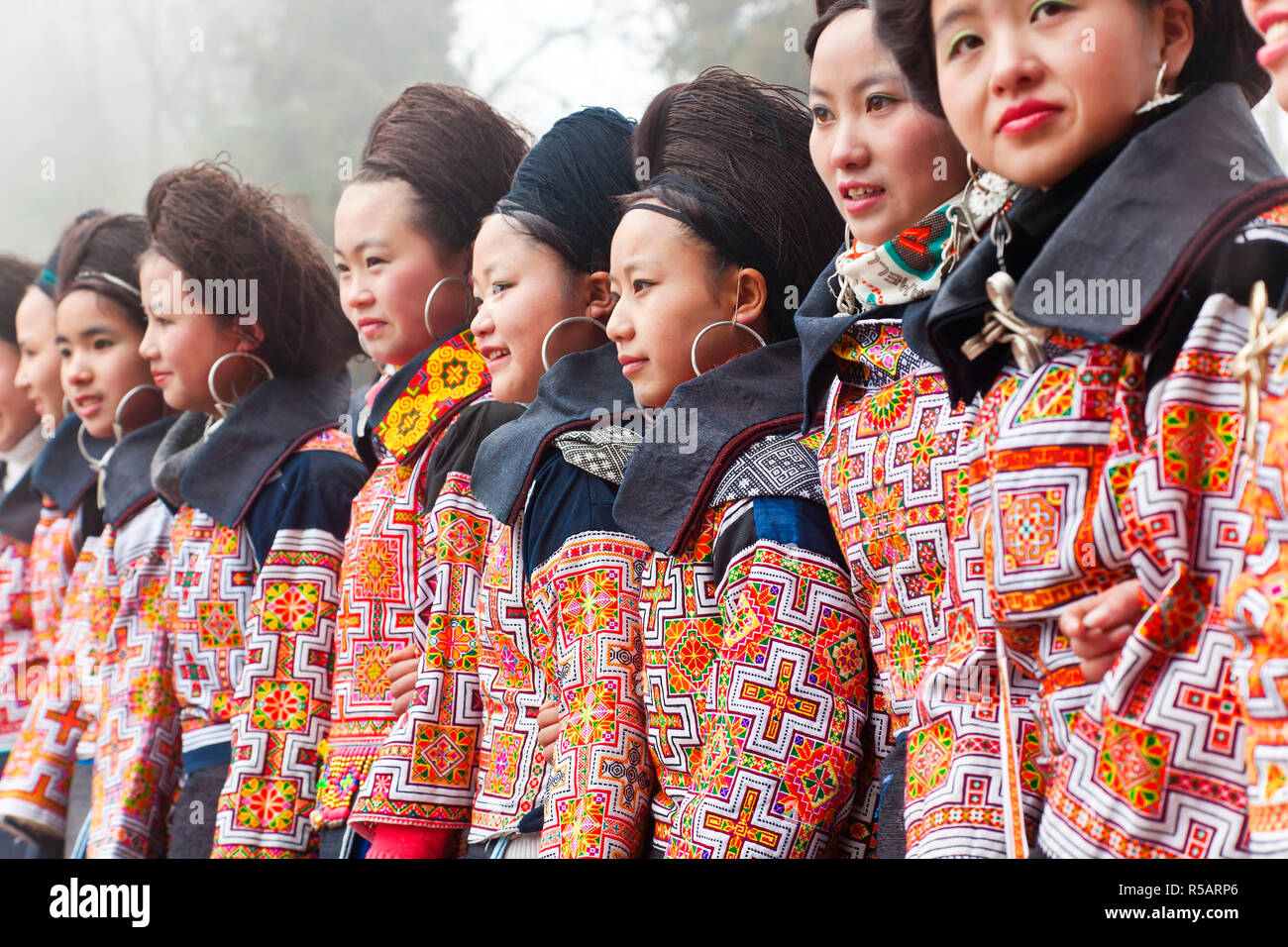 Cross Stitiched Miao tribe, Sugao, Guizhou Province, China Stock Photo ...