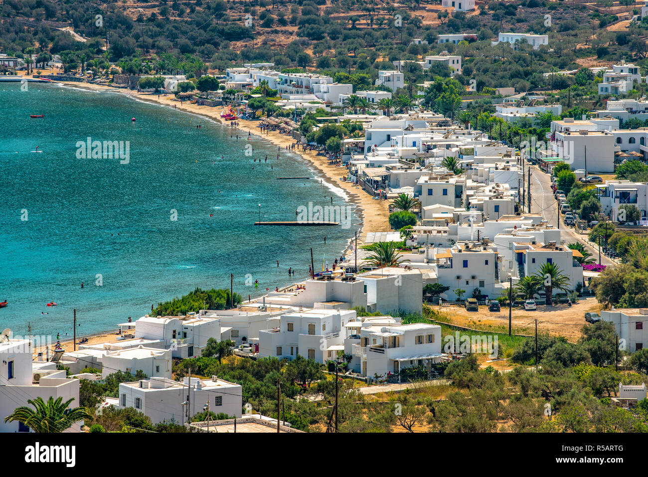 Greece. Sifnos island. Platis Gialos village and beach Stock Photo - Alamy