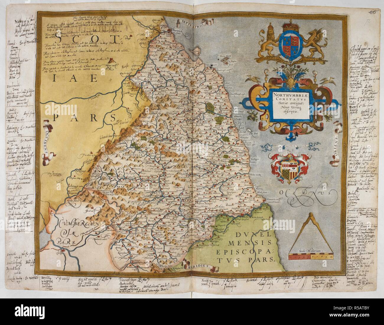 Northumbria map hi-res stock photography and images - Alamy