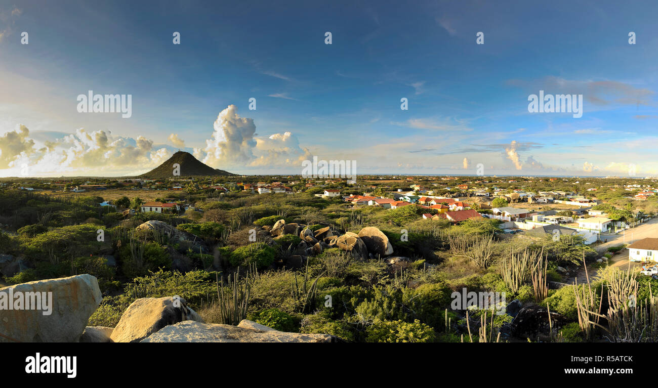 Caribbean, Netherland Antilles, Aruba, landscape from Casibari Rocks ...