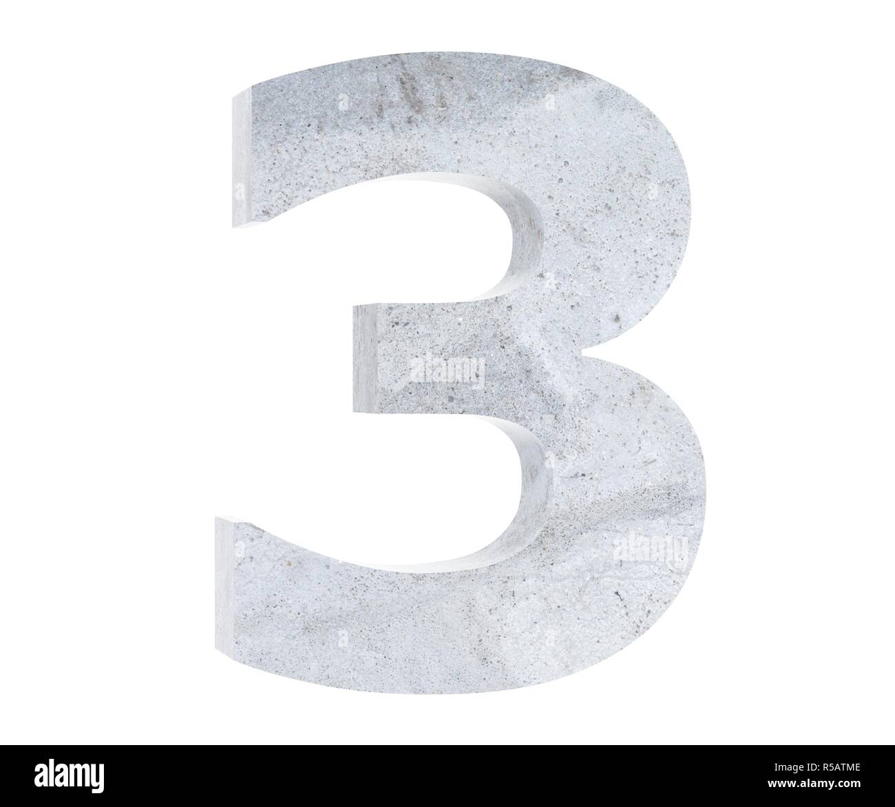 3D rendering concrete number 3 three. 3D render Illustration Stock ...